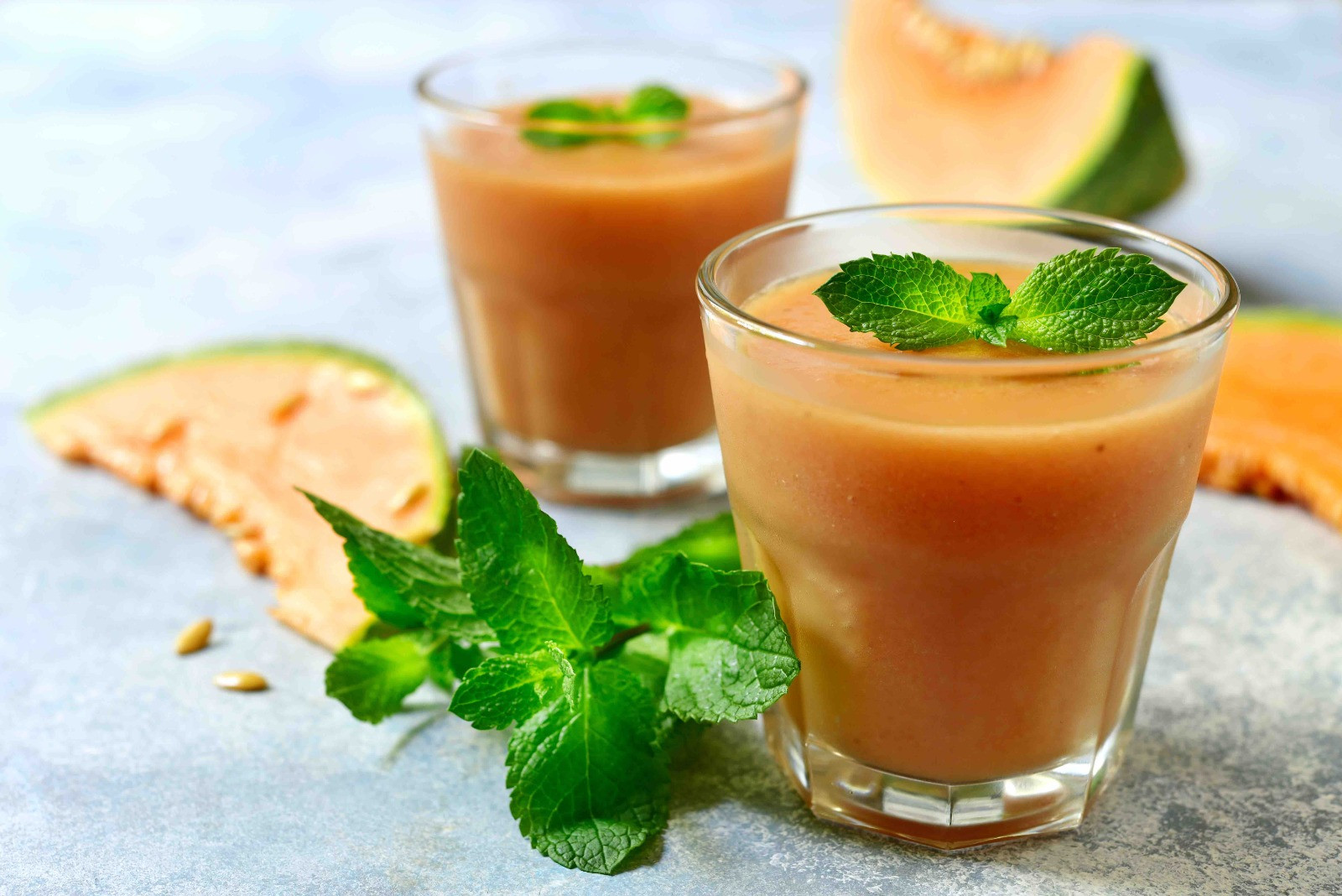 Silky Pudding with Marinated Melon and Fresh Mint | MaMaBlip