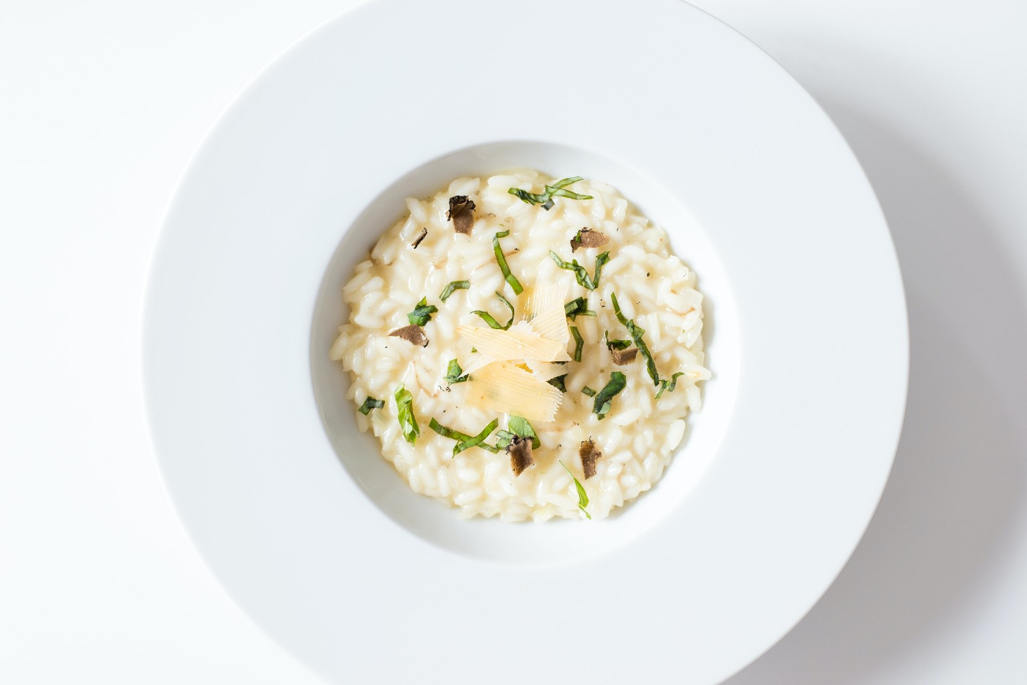 Creamy Risotto with Smoked Scamorza, Zesty Lemon & Fresh Basil